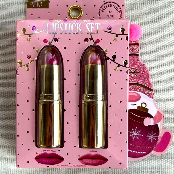 Makeup | Peppermint Pine Lipstick Set Lipstick Gift Set Fuchsia Rose Pale Pink New | Poshmark